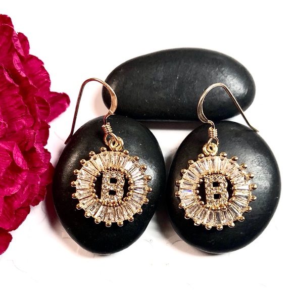 jasmines jewels | Jewelry | Initial B Earrings Letter B Personalized B ...